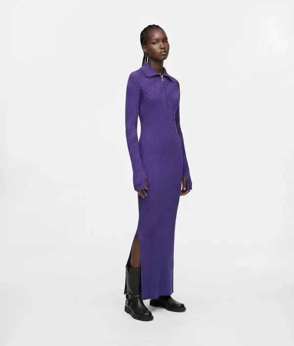 KL JEANS Zipped Maxi Knit Dress - Prism Violet