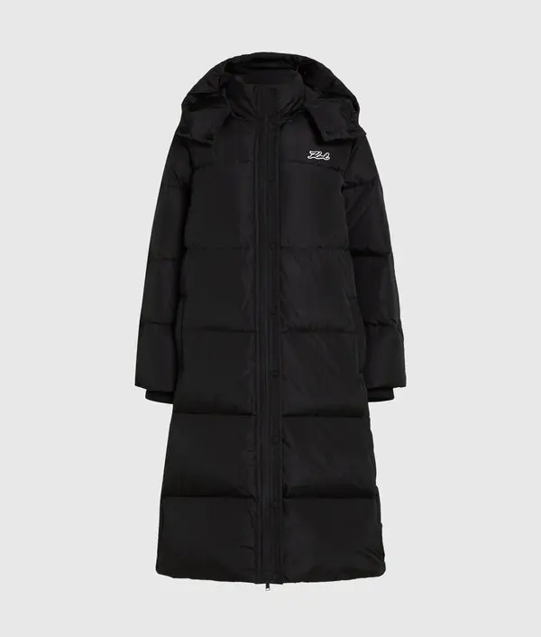 Karl Lagerfeld Long Hooded Puffer Jacket