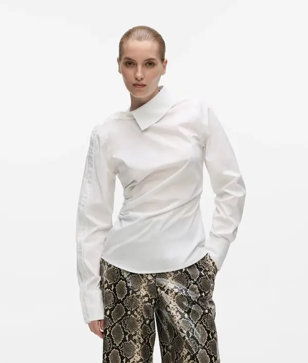 Karl Lagerfeld Asymmetric Button Shirt - White