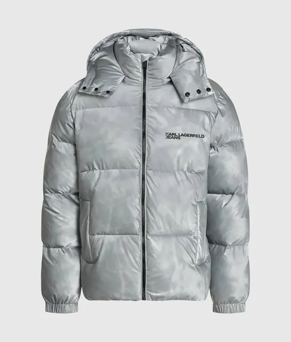 Karl Lagerfeld Padded Hooded Jacket - Grey