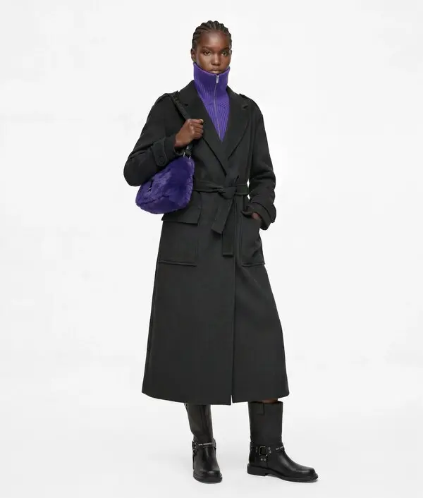 KL JEANS Wool-blend Wrap Coat