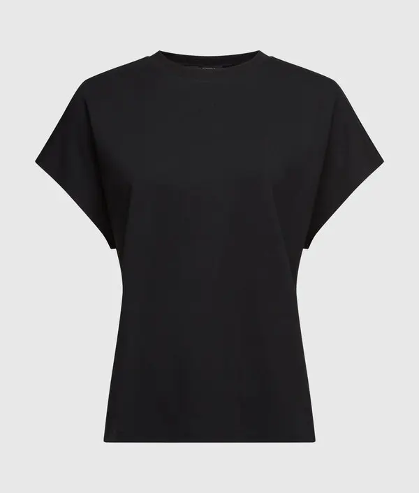 Karl Lagerfeld Capped Sleeve T-shirt With Embroidered Logo