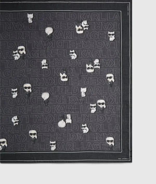 Karl Lagerfeld Ikon Modal-blend Scarf - Black