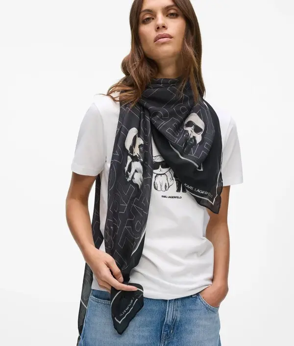 Karl Lagerfeld Ikon Modal-blend Scarf - Black