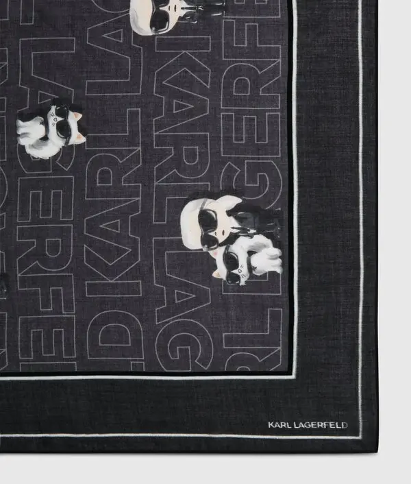 Karl Lagerfeld Ikon Modal-blend Scarf - Black