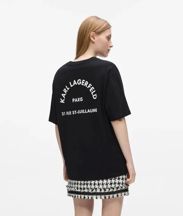 Karl Lagerfeld Rue St-guillaume Organic Cotton Oversized T-shirt - Black