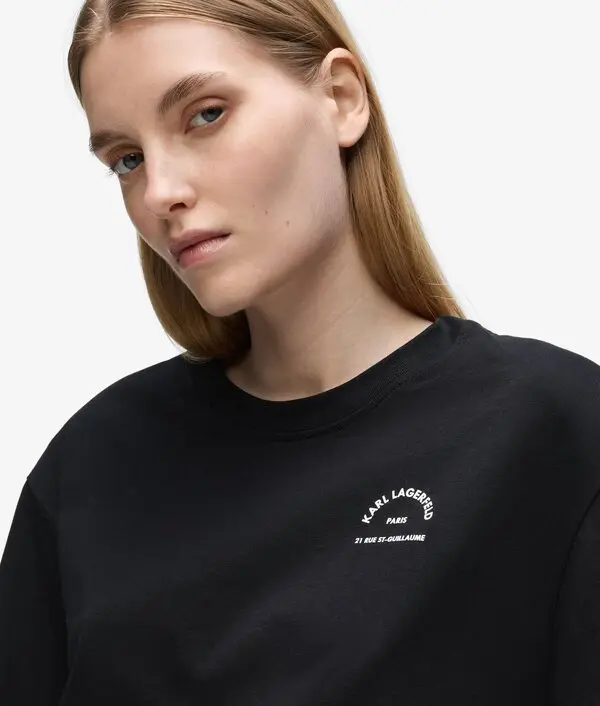 Karl Lagerfeld Rue St-guillaume Organic Cotton Oversized T-shirt - Black