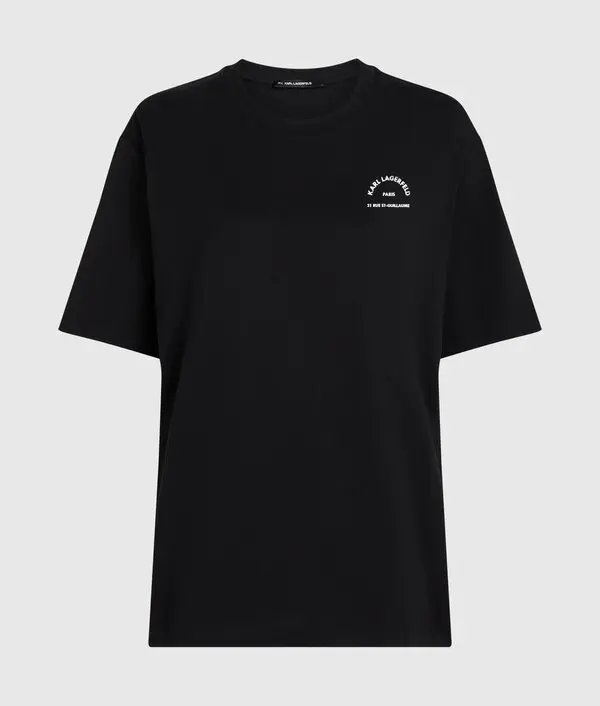 Karl Lagerfeld Rue St-guillaume Organic Cotton Oversized T-shirt - Black