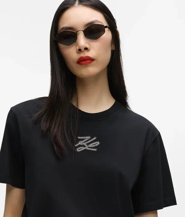 Karl Lagerfeld Rhinestone Autograph T-shirt - Black
