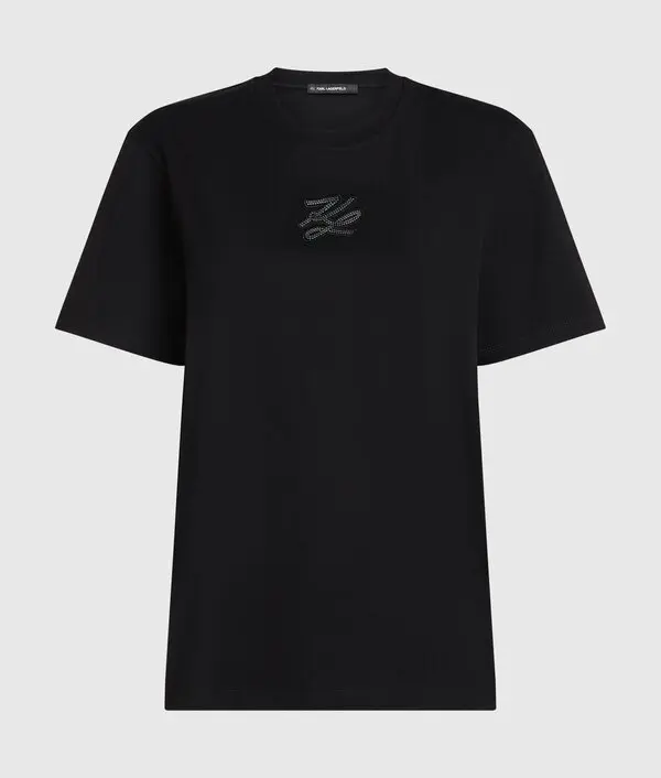 Karl Lagerfeld Rhinestone Autograph T-shirt - Black