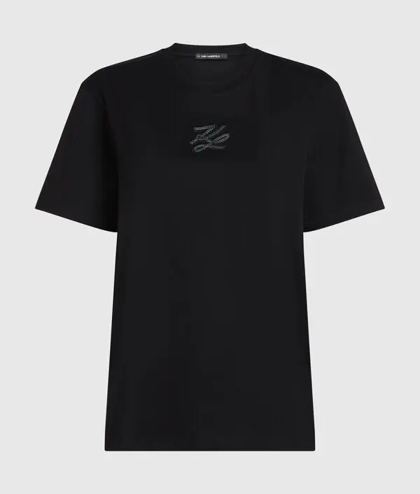 Karl Lagerfeld Rhinestone Autograph T-shirt - Black