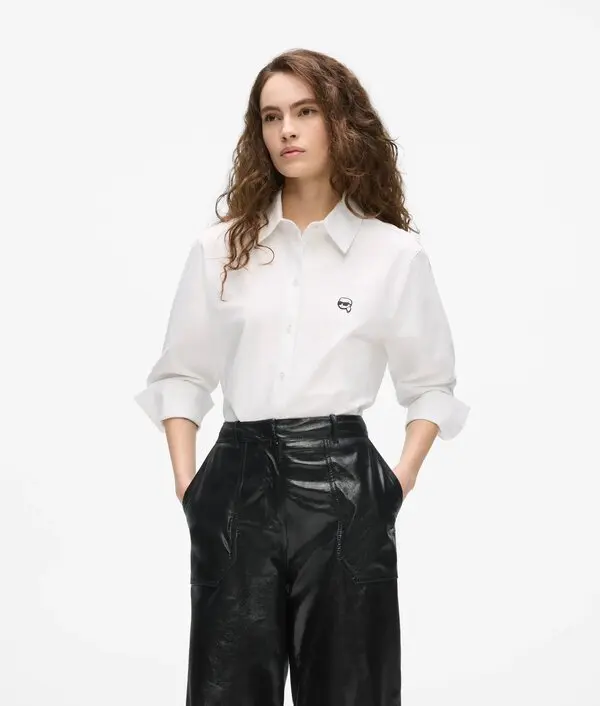 Karl Lagerfeld Ikon Buttoned Cotton Shirt - White