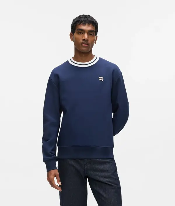 Karl Lagerfeld Ikon Striped Neck Sweatshirt