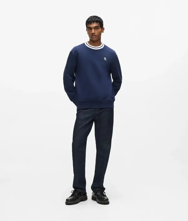 Karl Lagerfeld Ikon Striped Neck Sweatshirt