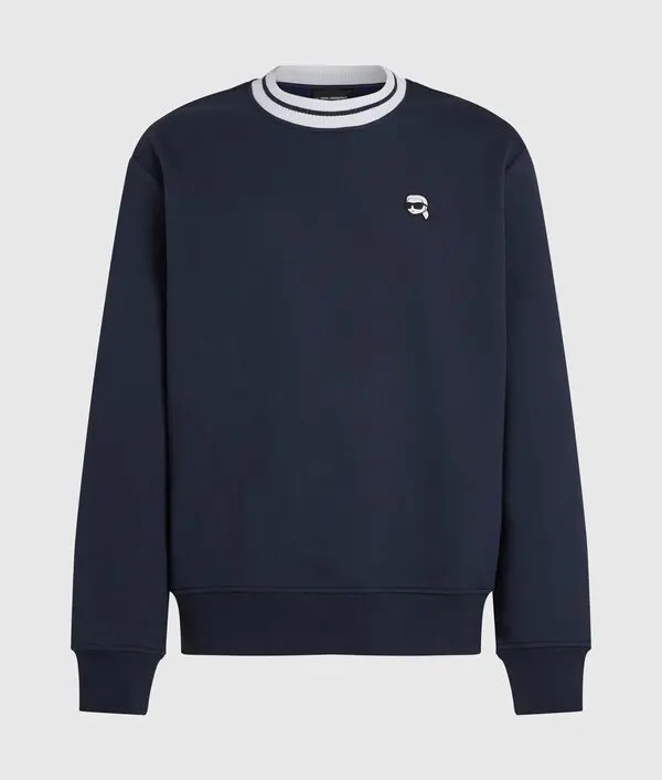 Karl Lagerfeld Ikon Striped Neck Sweatshirt