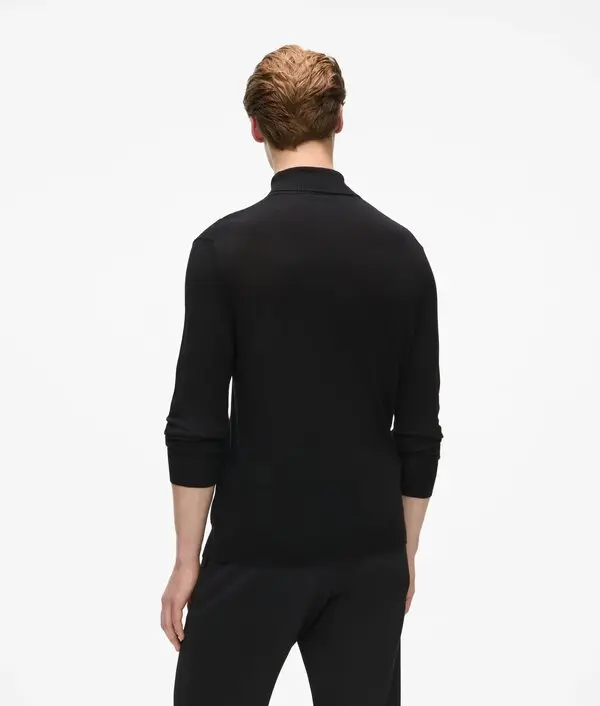 Karl Lagerfeld Monogram Wool Turtleneck Sweater