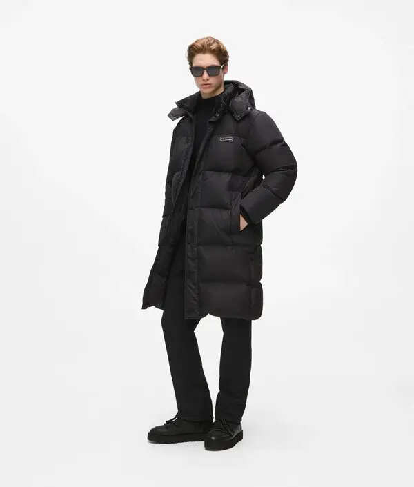Karl Lagerfeld Long Hooded Puffer Jacket