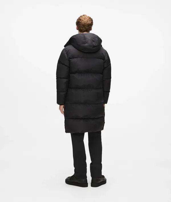 Karl Lagerfeld Long Hooded Puffer Jacket
