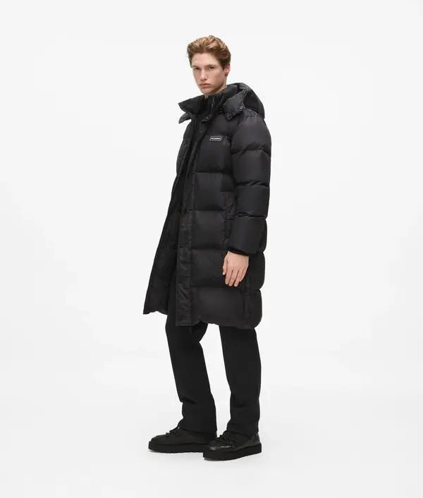 Karl Lagerfeld Long Hooded Puffer Jacket
