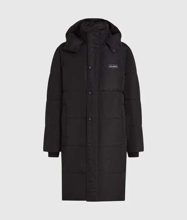 Karl Lagerfeld Long Hooded Puffer Jacket