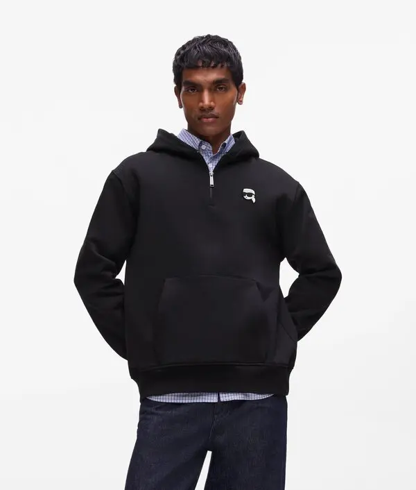 Karl Lagerfeld Ikon Half-zip Hoodie - Black