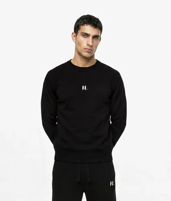 Karl Lagerfeld Monogram Cashmere Blend Loungewear Sweater