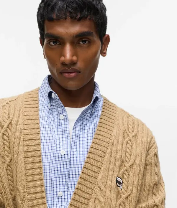 Karl Lagerfeld Ikon Cable Knit Cardigan