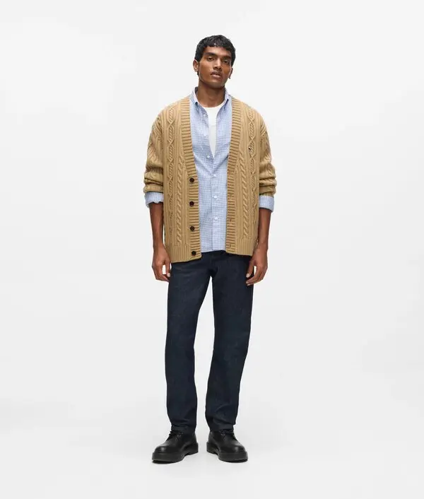 Karl Lagerfeld Ikon Cable Knit Cardigan