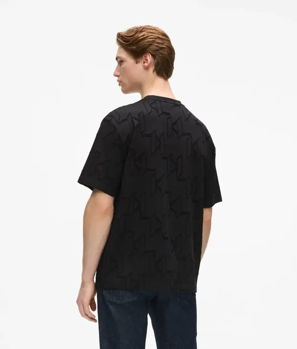 Karl Lagerfeld All-over Monogram T-shirt - Black