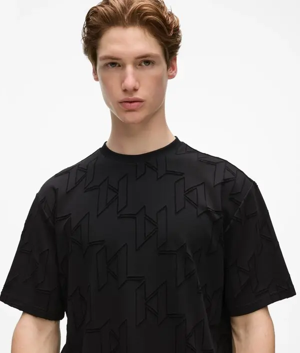 Karl Lagerfeld All-over Monogram T-shirt - Black