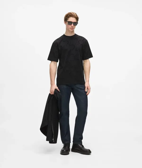 Karl Lagerfeld All-over Monogram T-shirt - Black