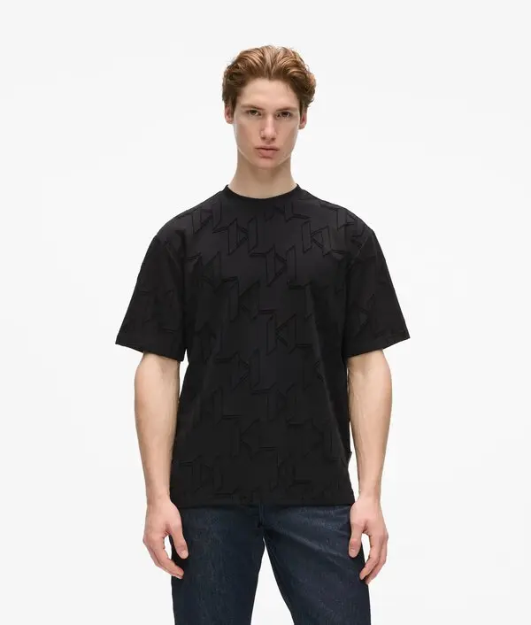 Karl Lagerfeld All-over Monogram T-shirt - Black