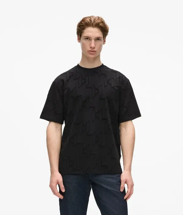 Karl Lagerfeld All-over Monogram T-shirt - Black