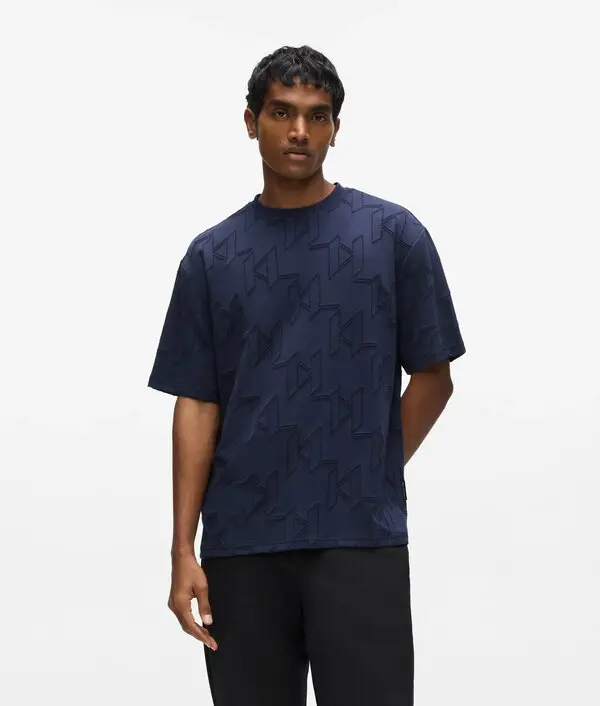 Karl Lagerfeld All-over Monogram T-shirt - Peacoat
