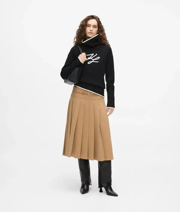 Karl Lagerfeld Pleated Midi Skirt