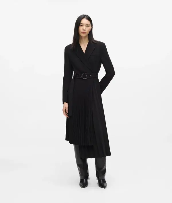 Karl Lagerfeld Asymmetric Tailored Dress - Black