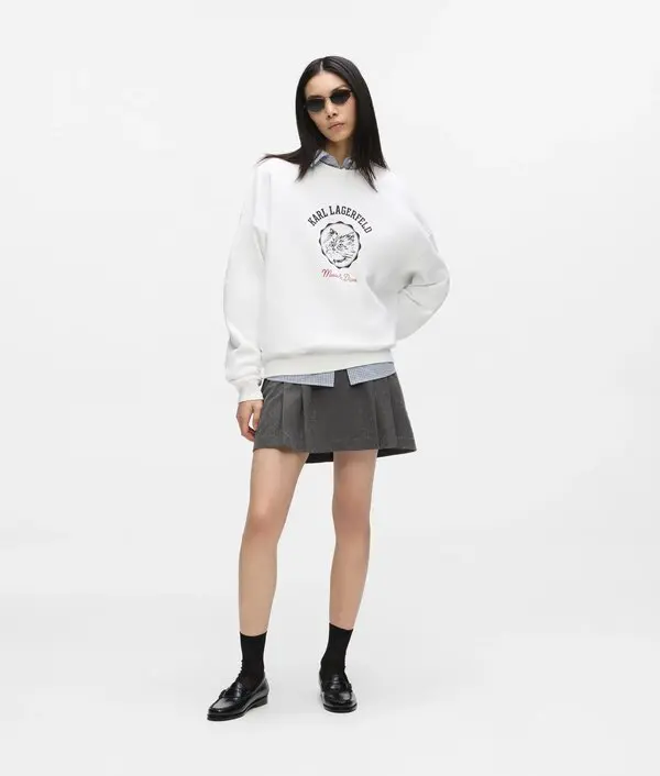 Karl Lagerfeld Ikon Choupette Muse Sweatshirt - White