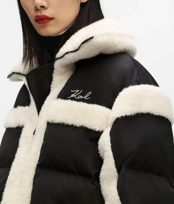 Karl Lagerfeld Faux-shearling Puffer Jacket