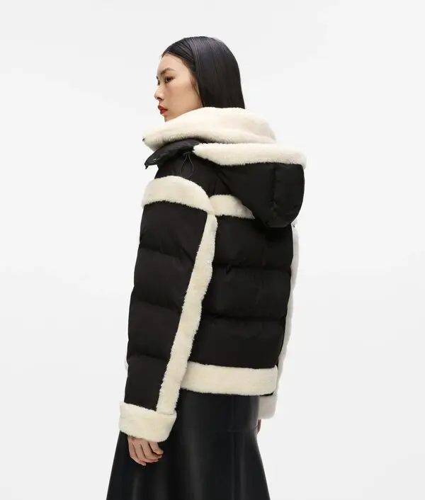 Karl Lagerfeld Faux-shearling Puffer Jacket