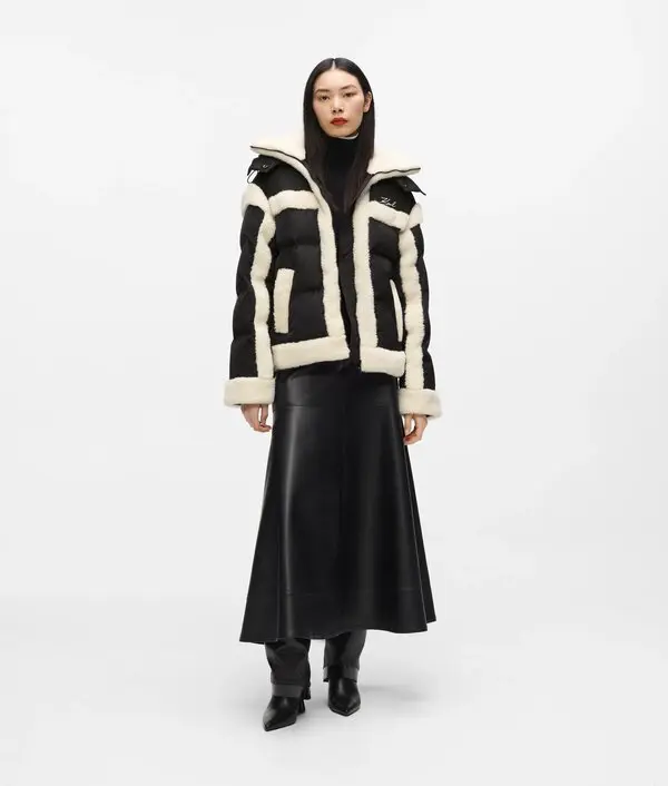 Karl Lagerfeld Faux-shearling Puffer Jacket