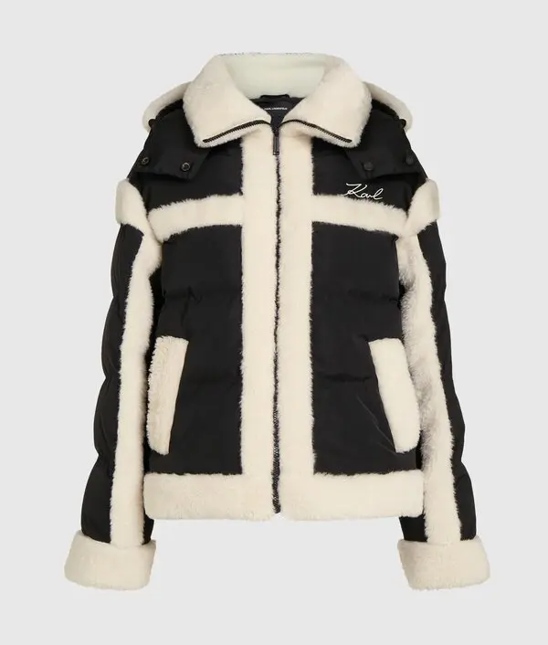 Karl Lagerfeld Faux-shearling Puffer Jacket