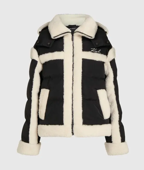 Karl Lagerfeld Faux-shearling Puffer Jacket
