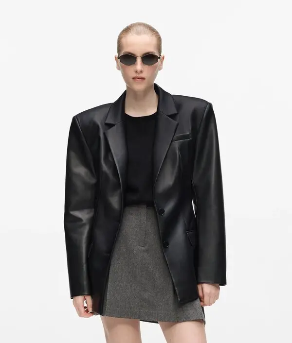 Karl Lagerfeld Oversized Faux-leather Blazer