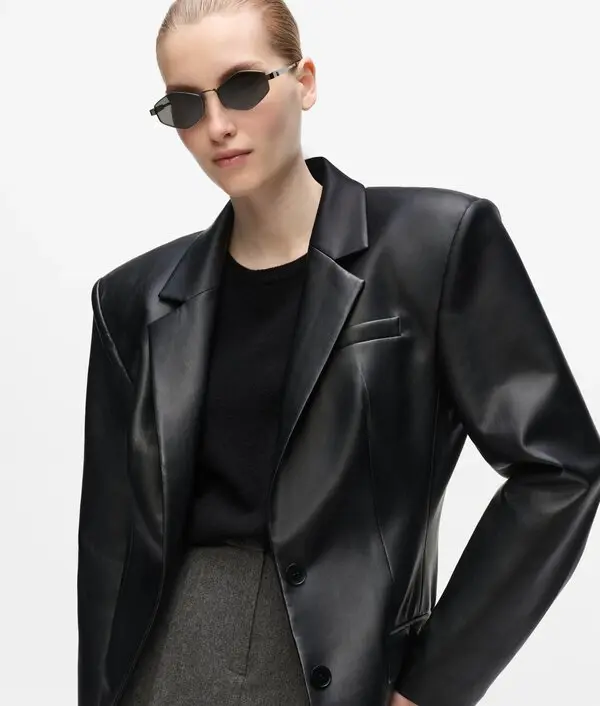 Karl Lagerfeld Oversized Faux-leather Blazer