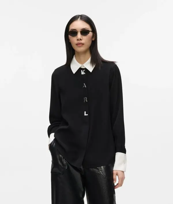 Karl Lagerfeld Contrast Karl Letter Shirt - Black/white