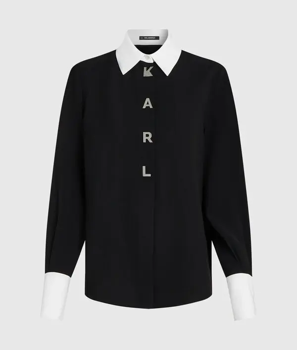 Karl Lagerfeld Contrast Karl Letter Shirt