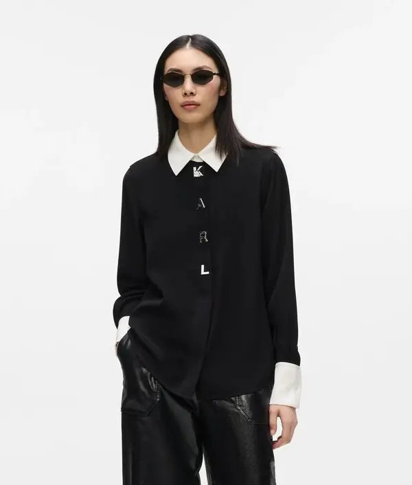 Karl Lagerfeld Contrast Karl Letter Shirt - Black/white