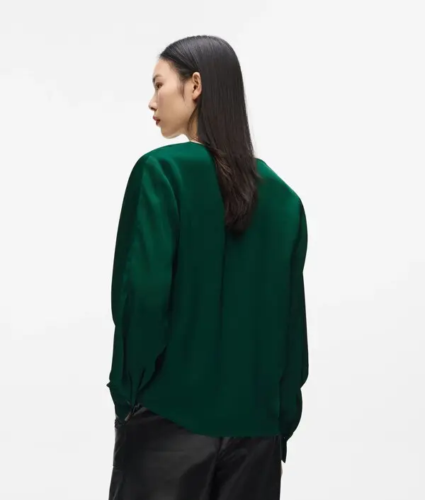 Karl Lagerfeld V-neck Flounce Blouse - Garden