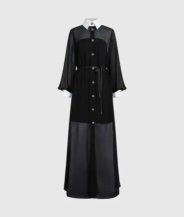 Karl Lagerfeld Kl Studio Georgette Maxi Shirt Dress