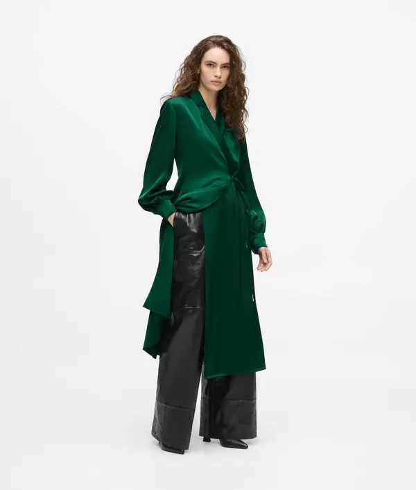 Karl Lagerfeld Satin-finish Wrap Dress